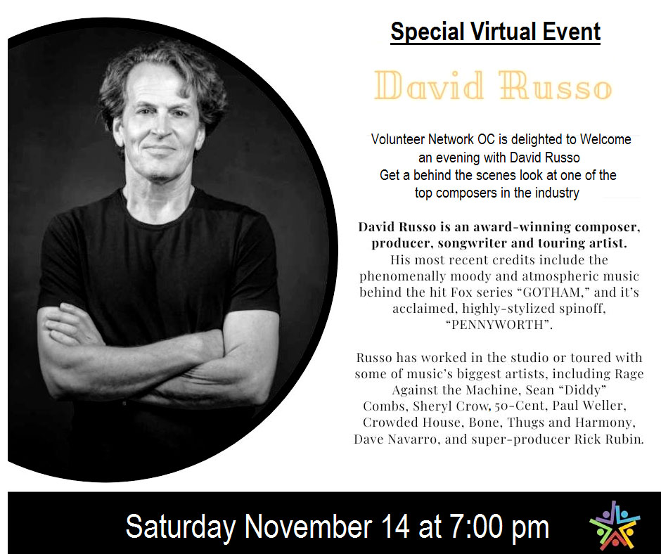 An Evening with David Russo - Volunteer Network OC | Helping you help ...